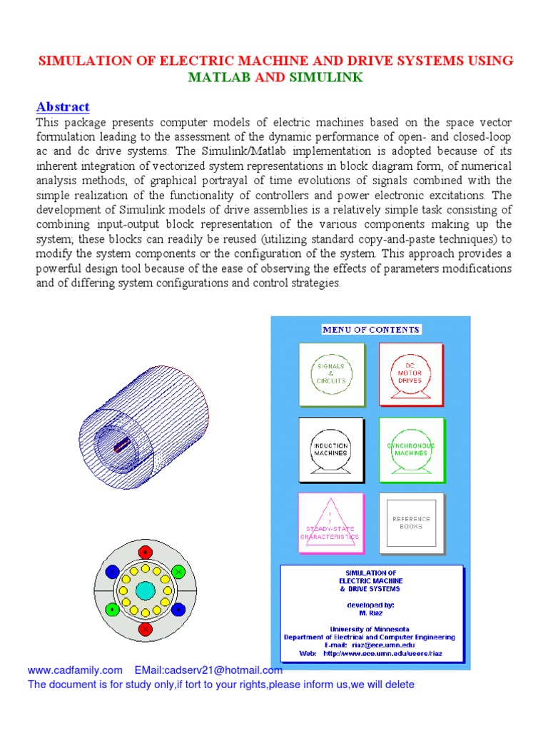 Simulation of Electric Machines and Drive Systems Using Matlab and ...
