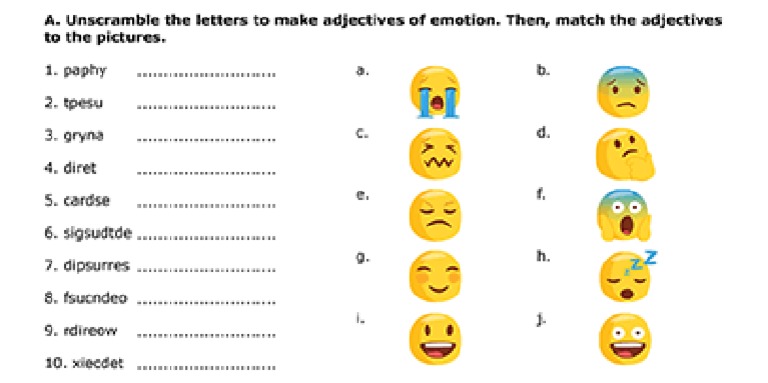 Emotions Match Exercise | PDF