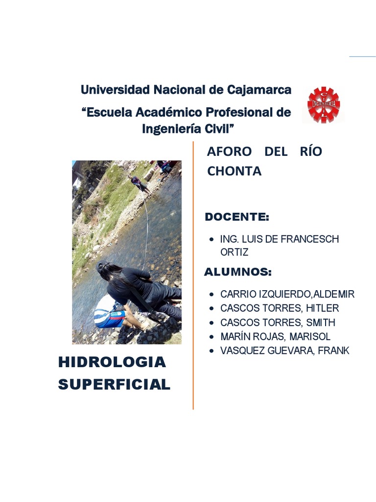 Aforo Del Río Chonta | PDF | Descarga (hidrología) | Presión