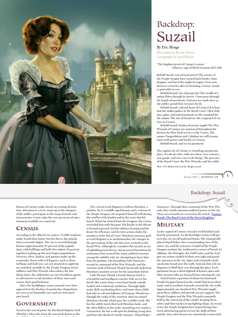 DND Dun Suzail PDF | PDF | Forgotten Realms | Nobility