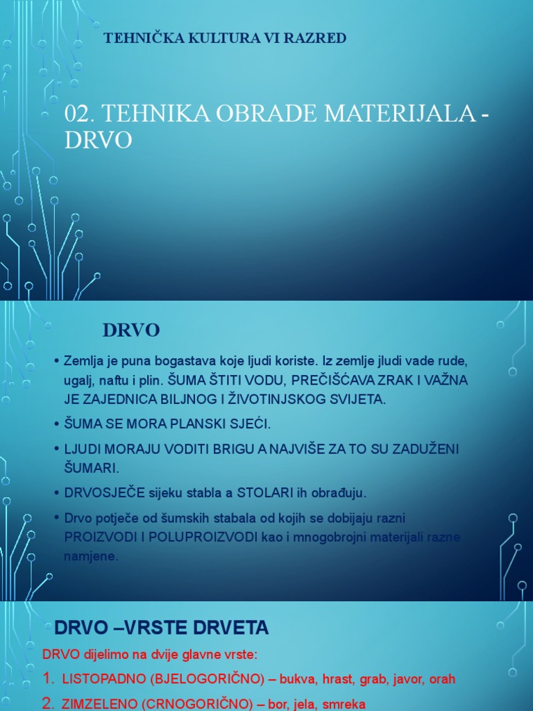 Tehnika Obrade Materijala - Drvo | PDF