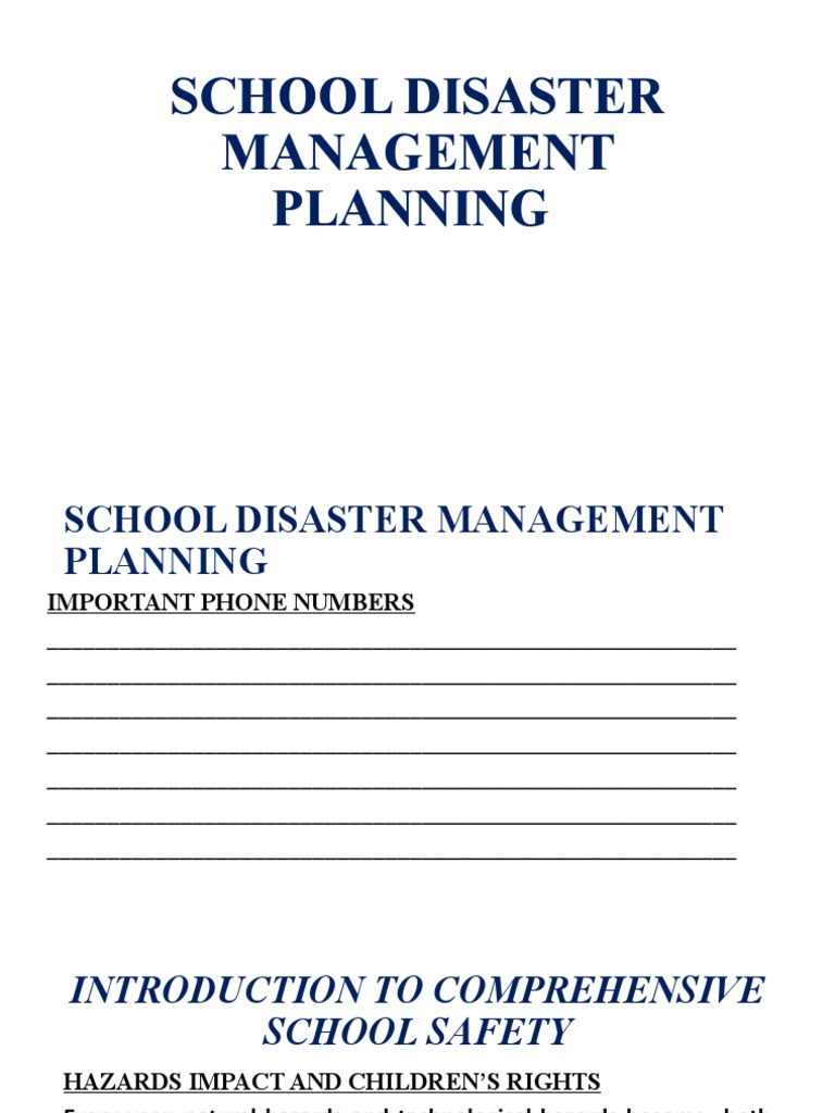 School Disaster Management Planning Guide | PDF | Emergency Management ...