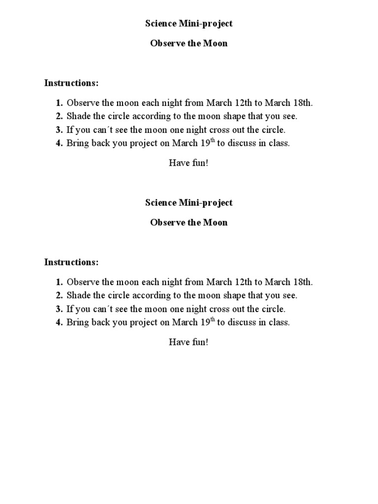 Moon Observation Project Guide | PDF
