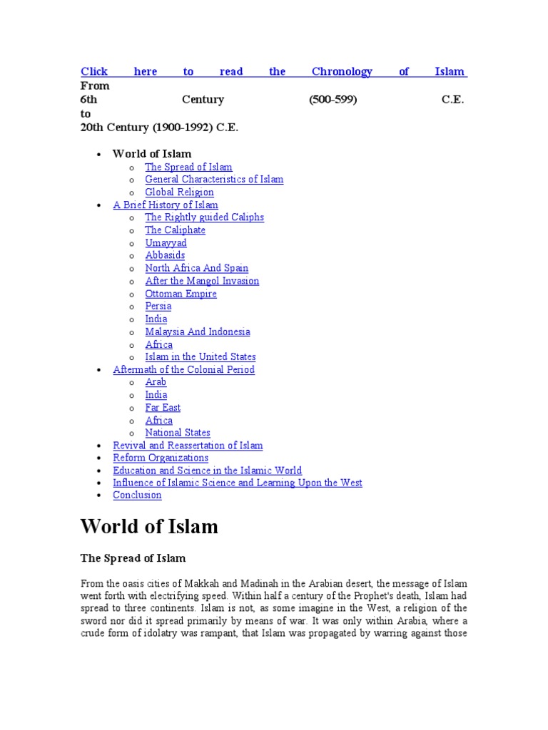 Chronology of Islam | PDF | Caliphate | Muslim World
