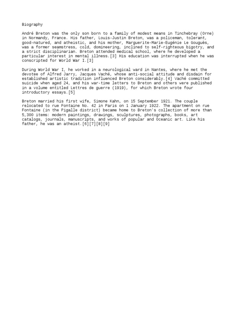 André Breton: A Biographical Overview | PDF | Politics | History