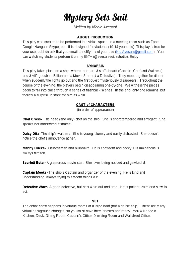 One Act Play Mystery | PDF