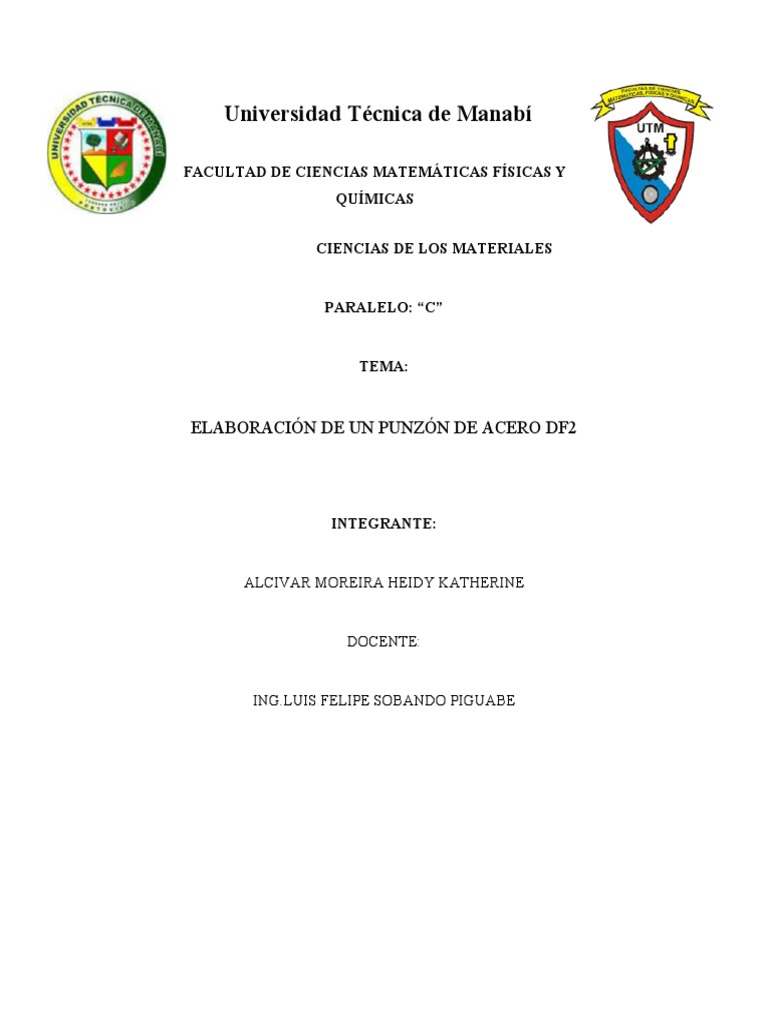 Elaboración de Punzón de Acero DF2 | PDF | Mecanizado | Acero
