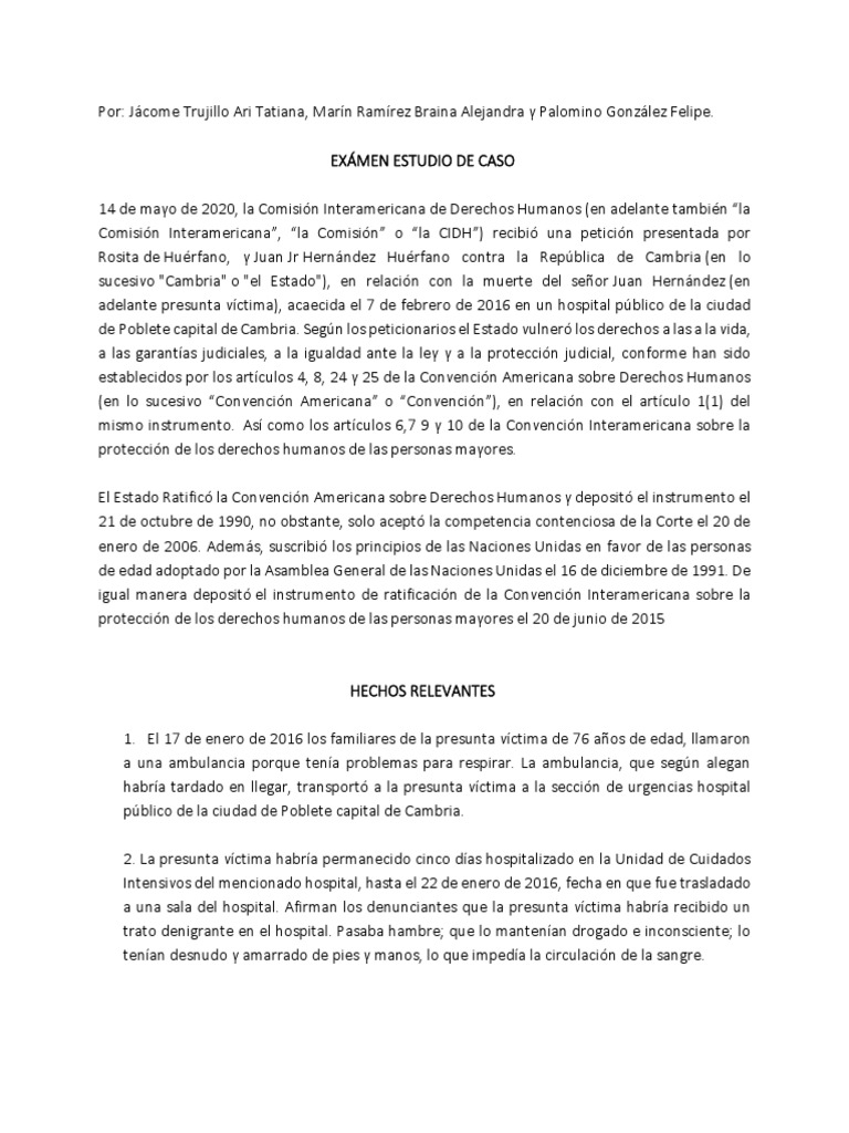 Guía Petición Ante La Comisión Interamericana de Derechos Humanos | PDF | Convenio europeo de ...