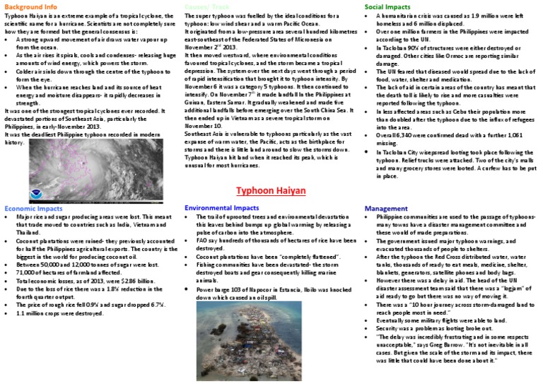 Typhoon Haiyan: Environmental and Social Impacts | PDF | Tropical ...