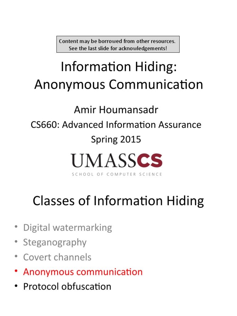 Anonymous Communication: An Overview of Techniques and Challenges | PDF ...