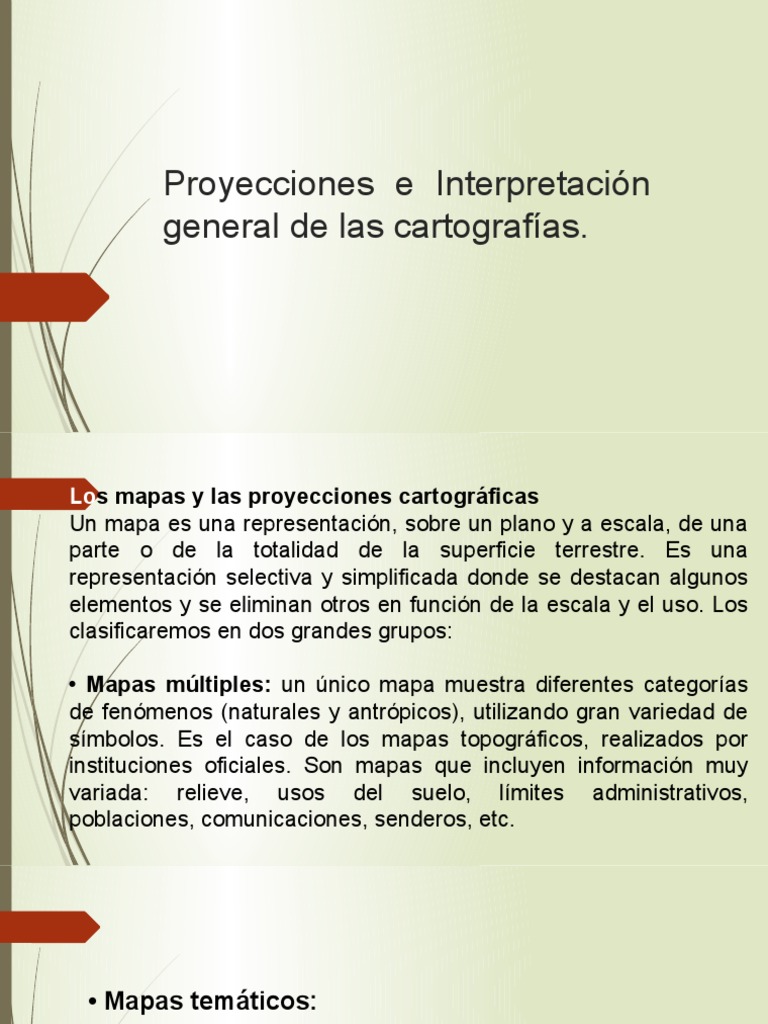 Interpretación de mapas topográficos y proyecciones cartográficas | PDF ...