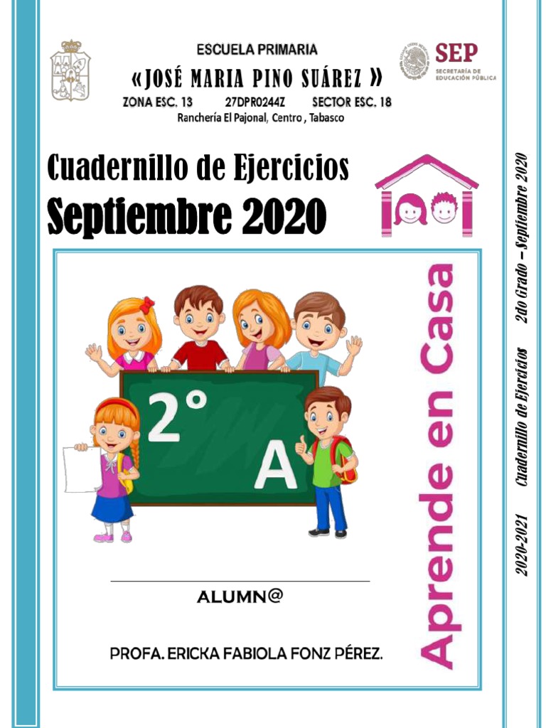 2do Grado - Cuadernillo de Ejercicios (Septiembre) | PDF