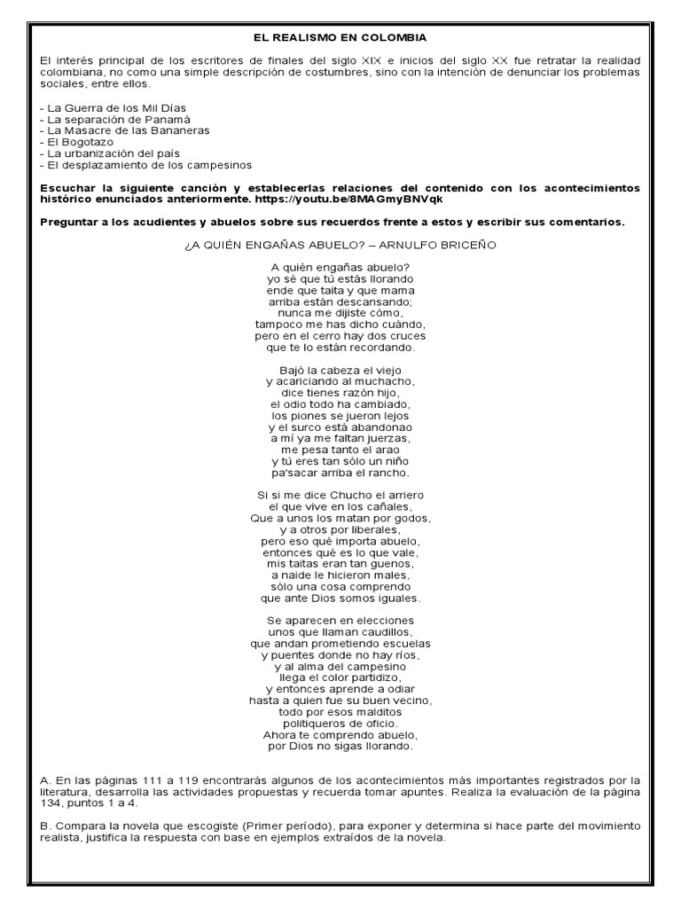 Realismo Literario en Colombia | PDF | Cuentos