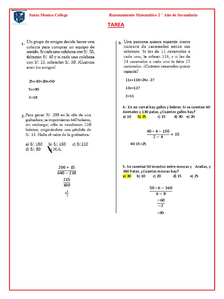 Tarea Del Método Del - Rombo 2do Sec PDF | PDF