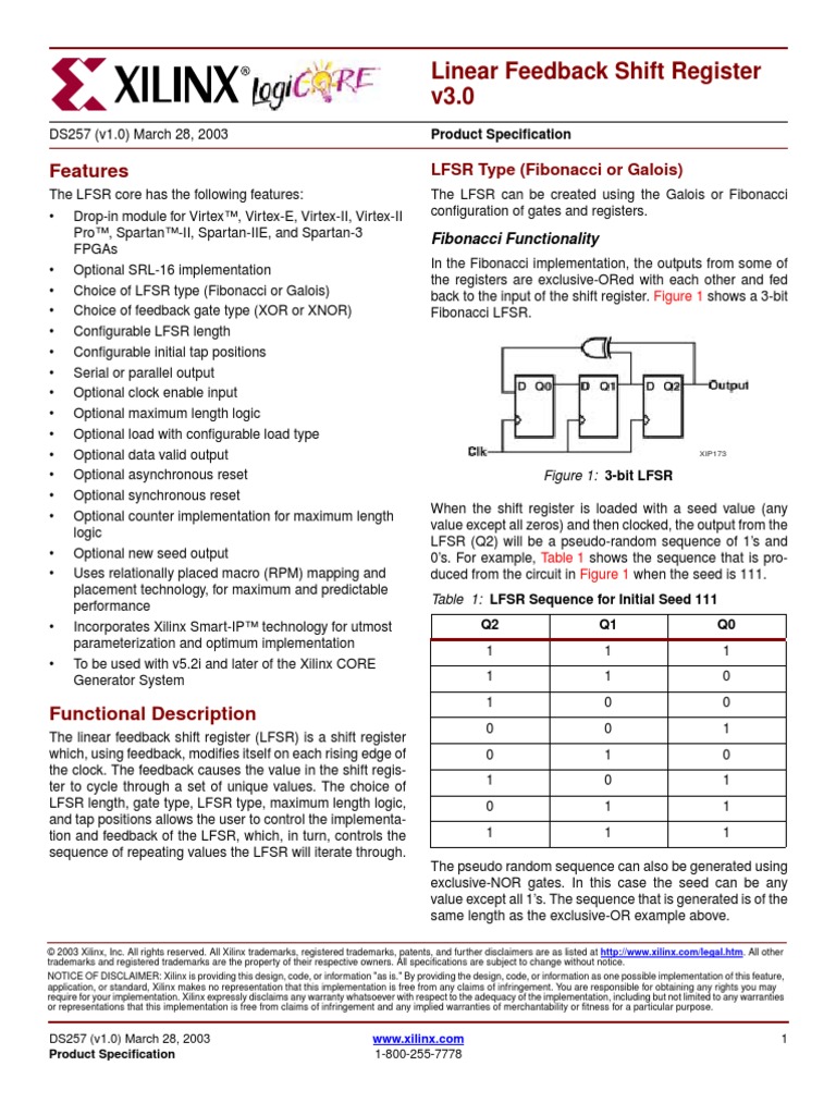 Linear Feedback Shift Register v3.0: Features | PDF | Digital Electronics | Computer Engineering