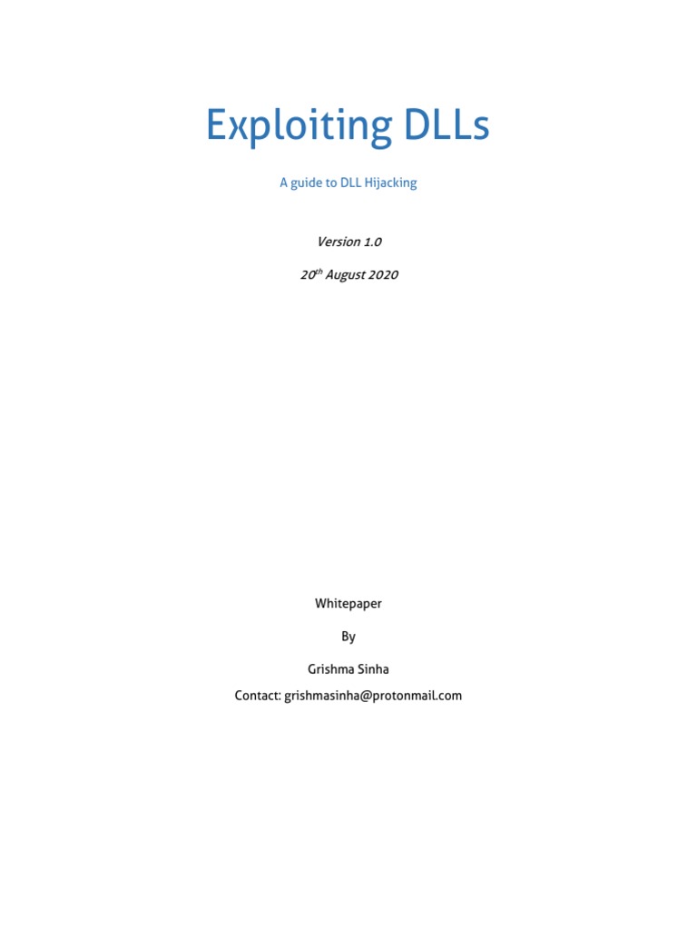 Exploiting Dlls A Guide To Dll Hijacking Pdf Library Computing 3789