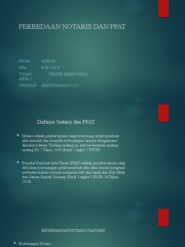 Perbedaan Notaris Dan Ppat | PDF