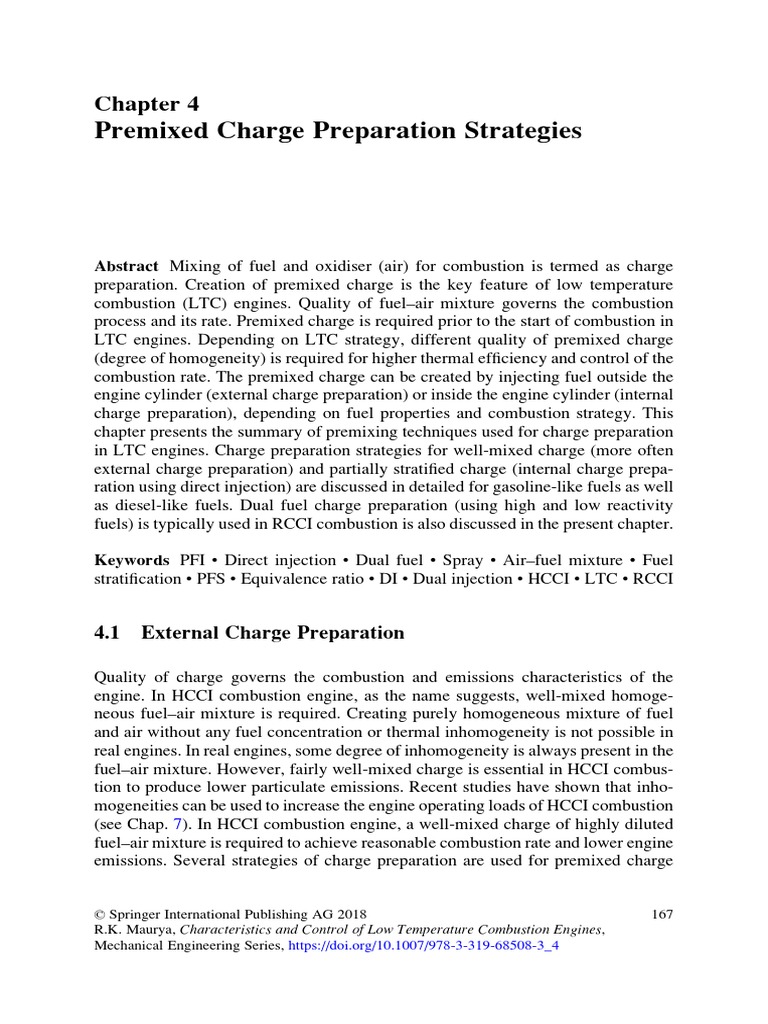 Premixed Charge Preparation Strategies | PDF | Diesel Engine | Fuel Injection