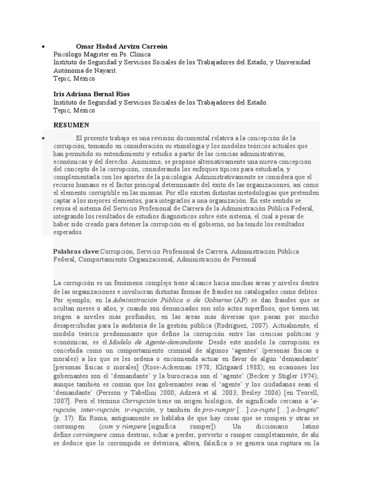 Omar Hadad Arvizu Carreón | PDF | Corrupción política | Gestión de ...
