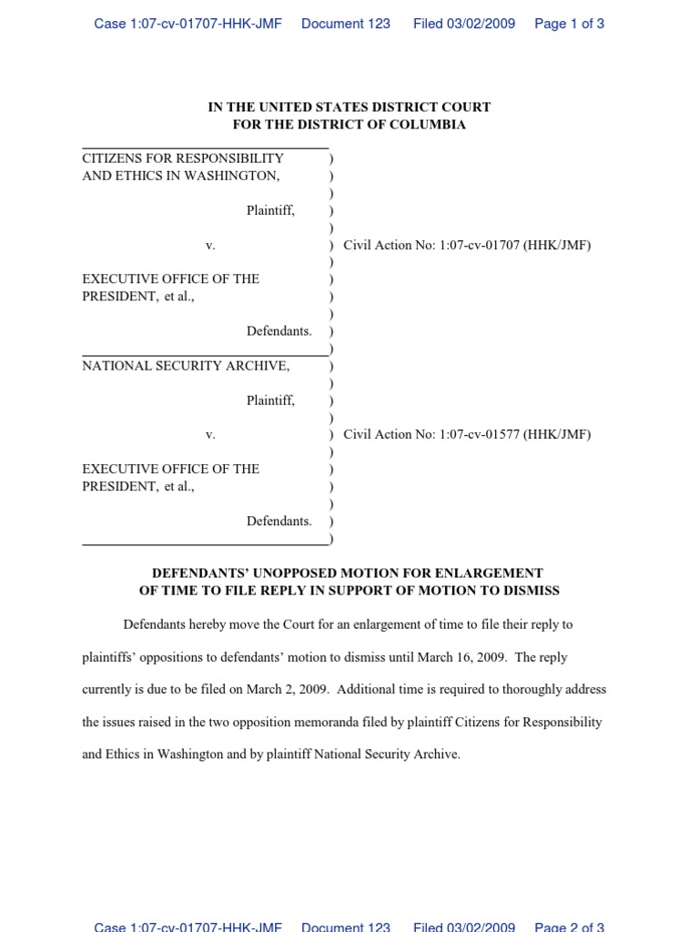 In The United States District Court For The District of Columbia | PDF ...