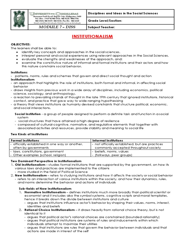 Module 7 DISS | PDF | Institution | Feminism