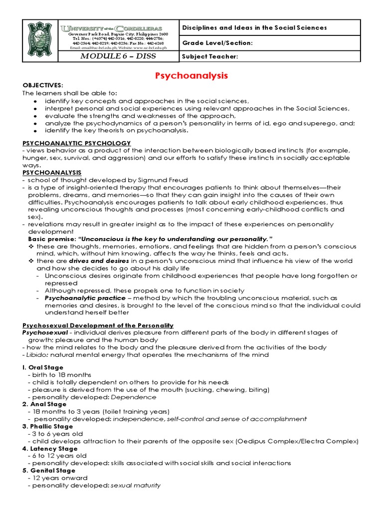 Module 6 DISS PDF | PDF | Psychoanalysis | Id