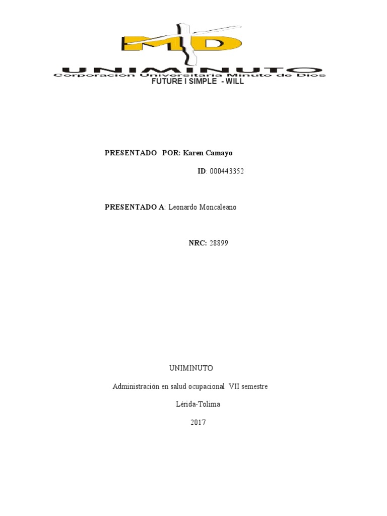 PRESENTADO POR: Karen Camayo: Future I Simple - Will | PDF