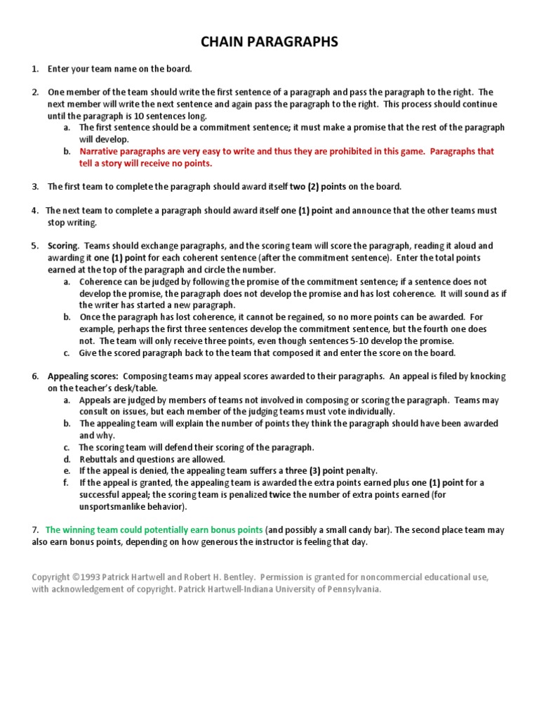 Chain Paragraphs and The Great Punctuation Game | PDF | Punctuation ...