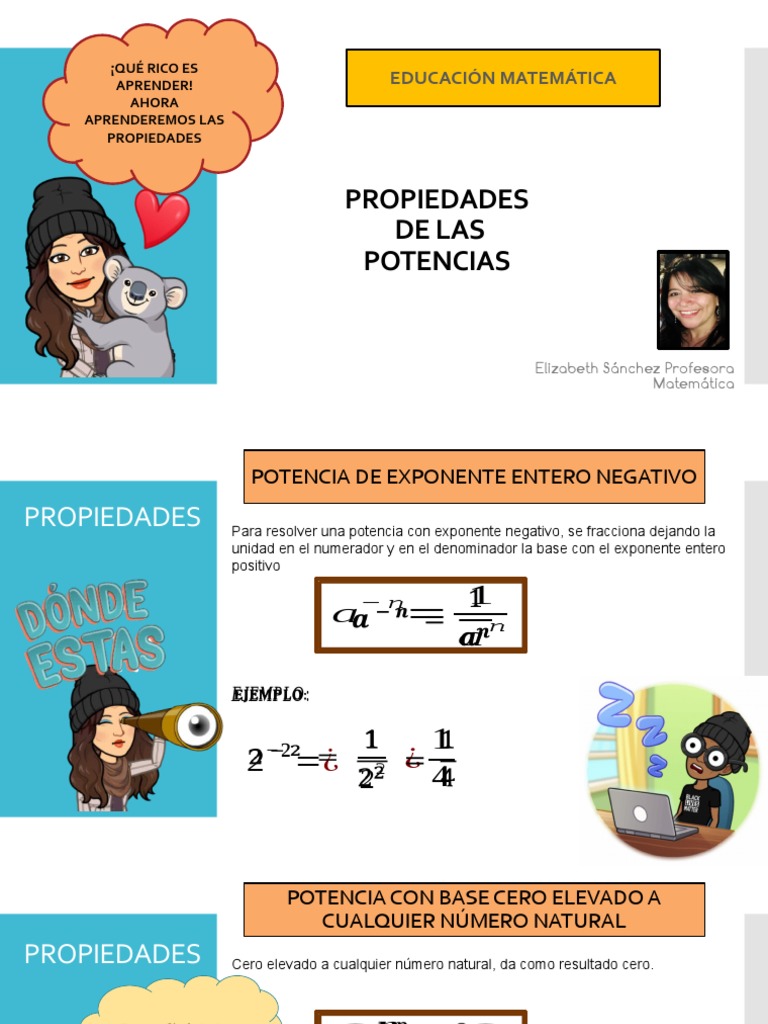 Potencias y Sus Propiedades | PDF | Exponenciación | Números