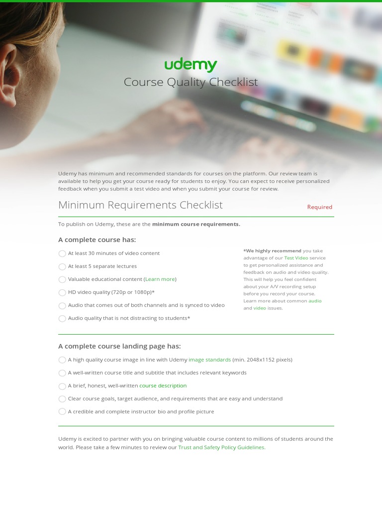 Minimum Standards Checklist | PDF
