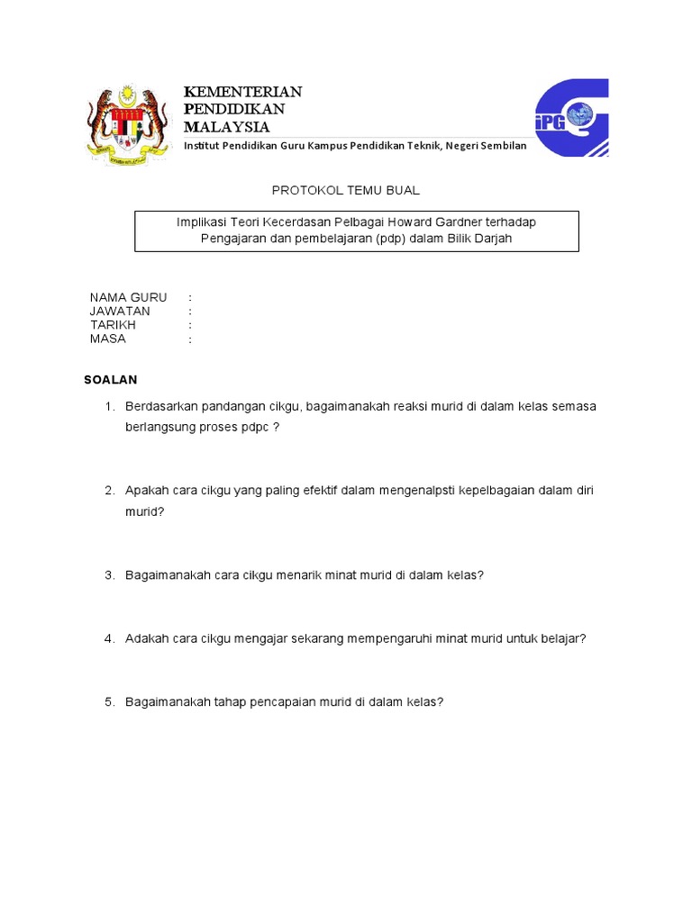 Protokol Temu Bual | PDF