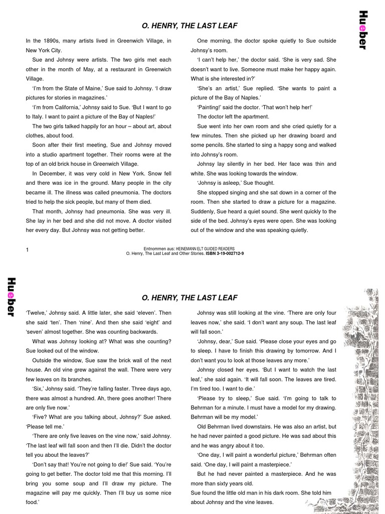 O. Henry's The Last Leaf | PDF
