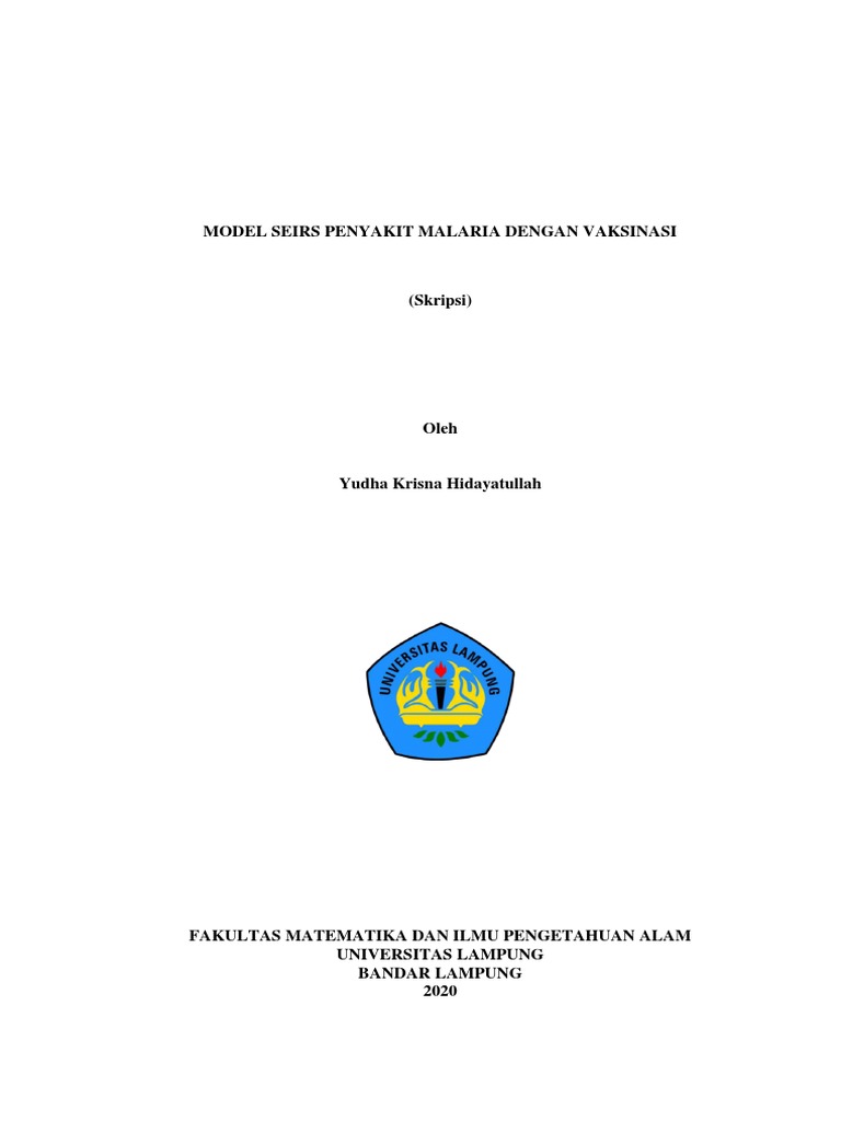 Model Seirs Penyakit Malaria Dengan Vaksinasi | PDF | Stability Theory ...