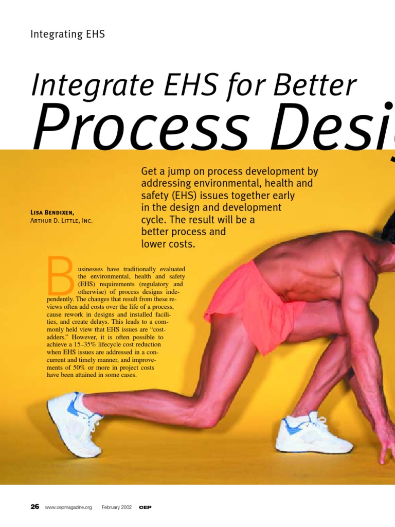 Integrate EHS For Better Process Design | PDF | Risk | Green Chemistry