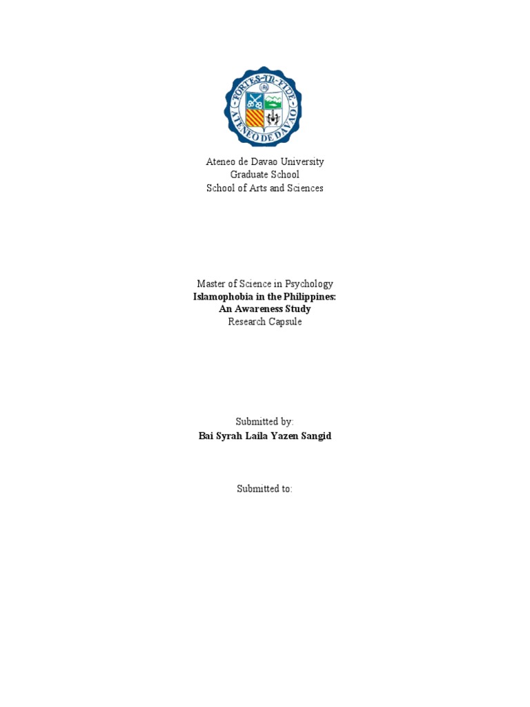 Islamophobia in The Philippines (Proposal) | PDF | Islamophobia | Discrimination & Race Relations