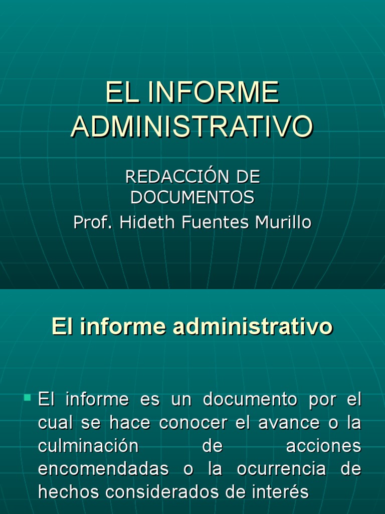 El Informe Administrativo | PDF