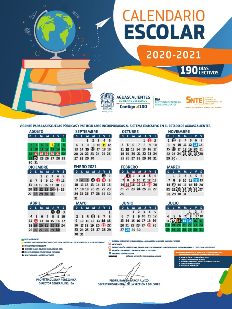 Calendario Escolar - 2020-2021 - 190 Dias | PDF | Modificación de ...