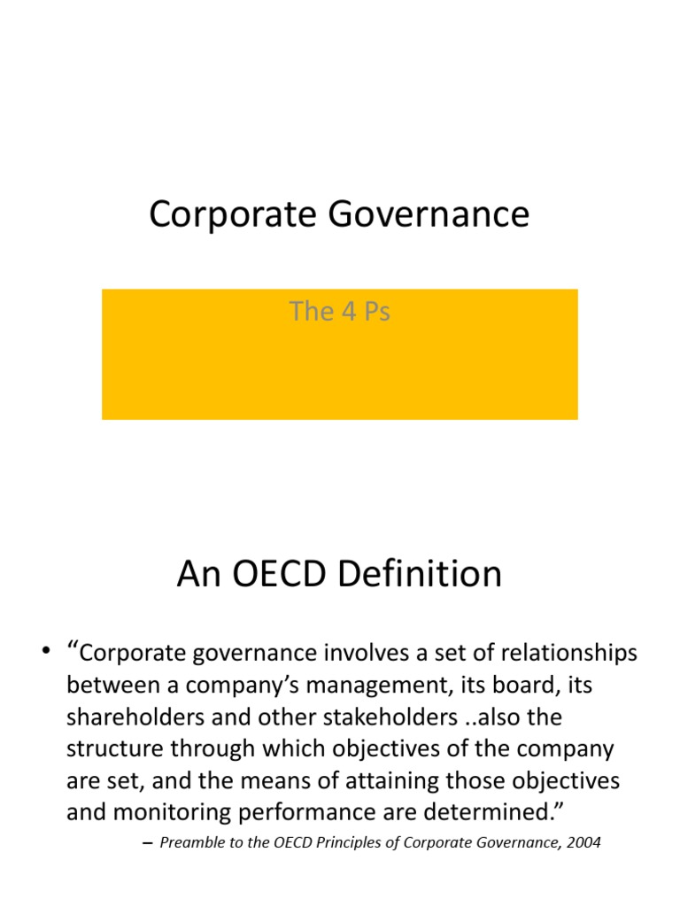 4ps of Corporate Governance | PDF | Corporate Governance | Governance