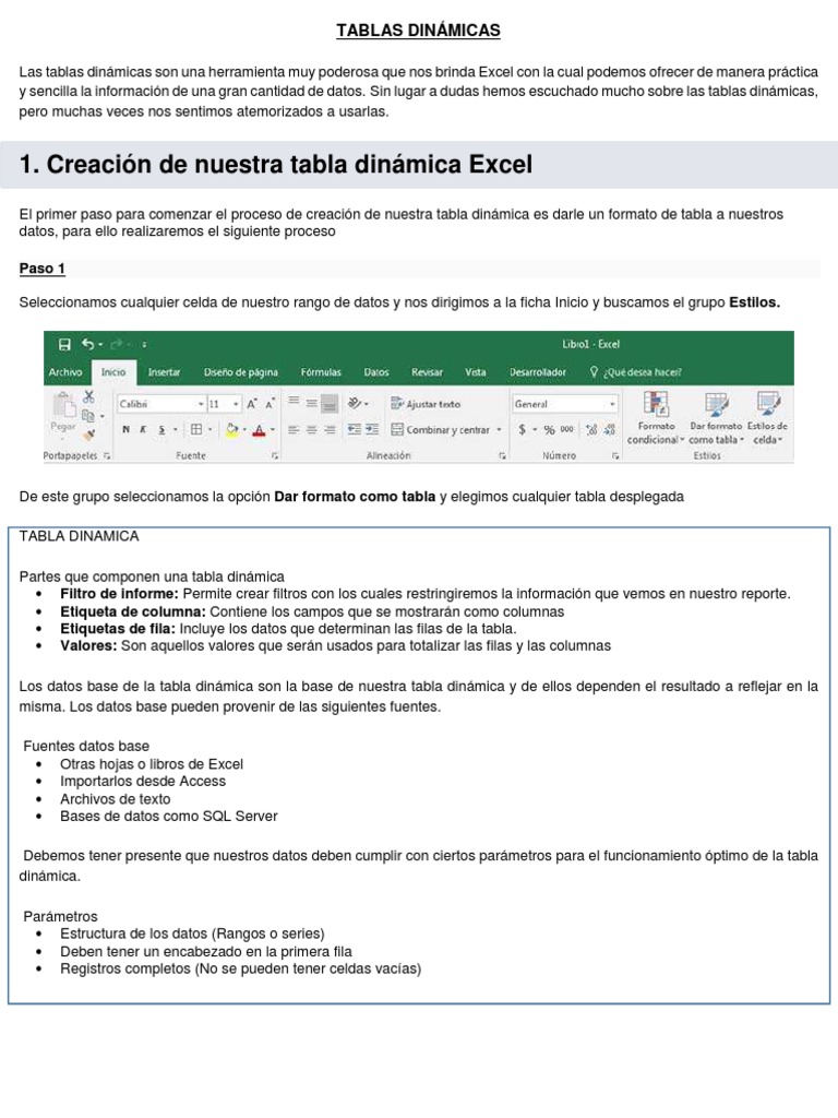 Introduccion Tablas Dinamicas PDF | PDF | Microsoft Excel | Servidor SQL de Microsoft