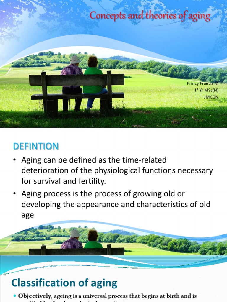 Concepts and Theories of Aging: Princy Francis M I Yr MSC (N) Jmcon ...