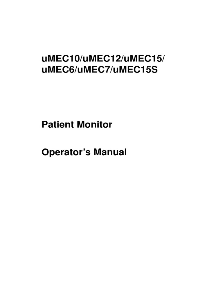uMEC - Operator's Manual - V8.0 - EN PDF | PDF | Electrocardiography ...