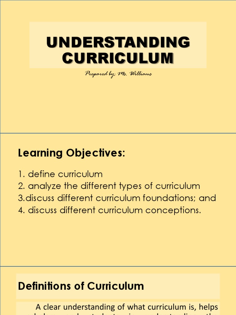 Types and Understanding of Curriculum | PDF | Curriculum | Learning