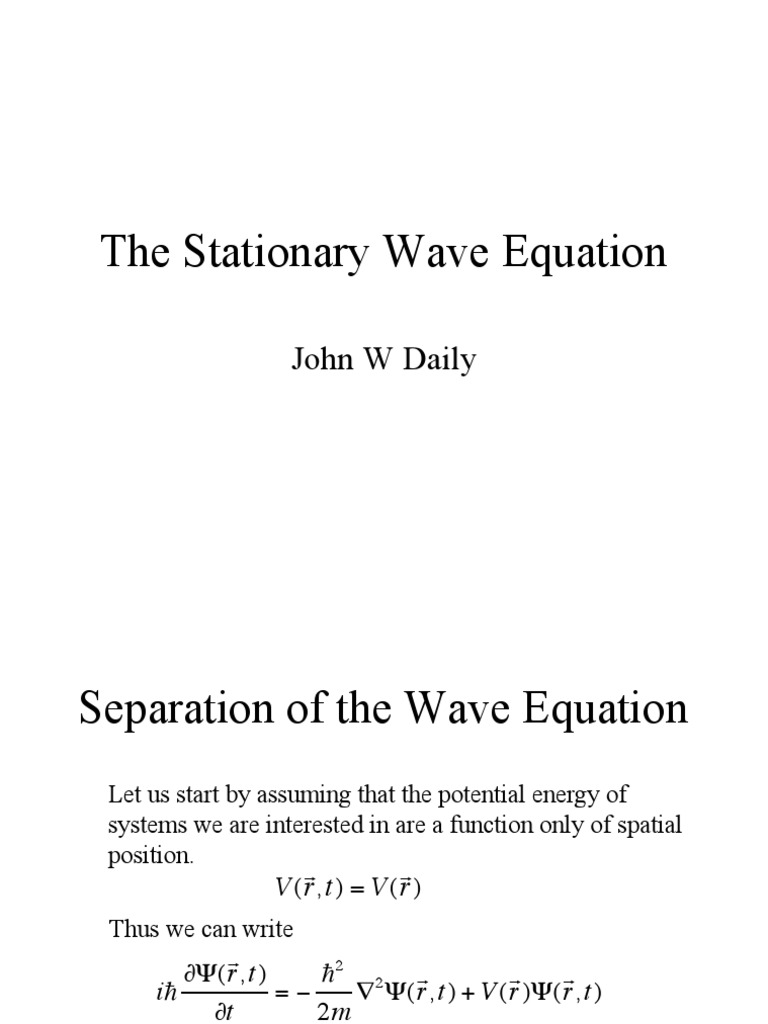 Stationary Wave Equation | PDF | Wave Equation | Waves