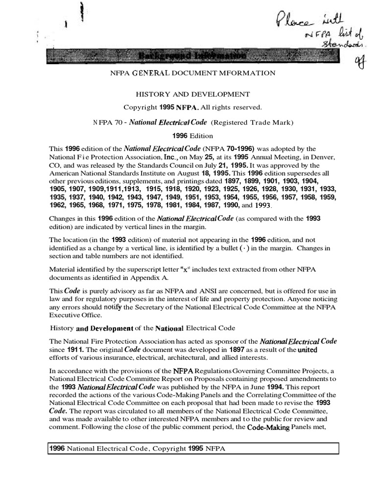 74 NFPA 70 - National Electric Code, 1996 Edition | PDF | Social ...