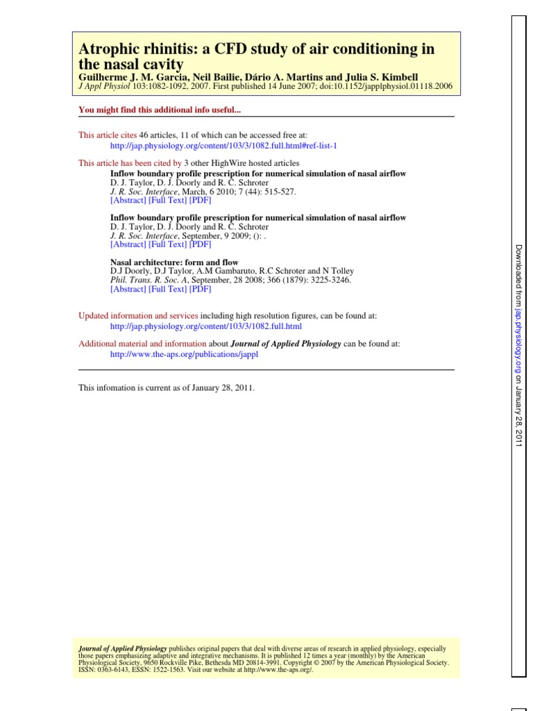 The Nasal Cavity Atrophic Rhinitis: A CFD Study of Air Conditioning in ...