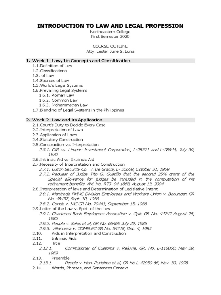 Introduction To Law and Legal Profession | PDF | Law Of Agency | Law Of ...