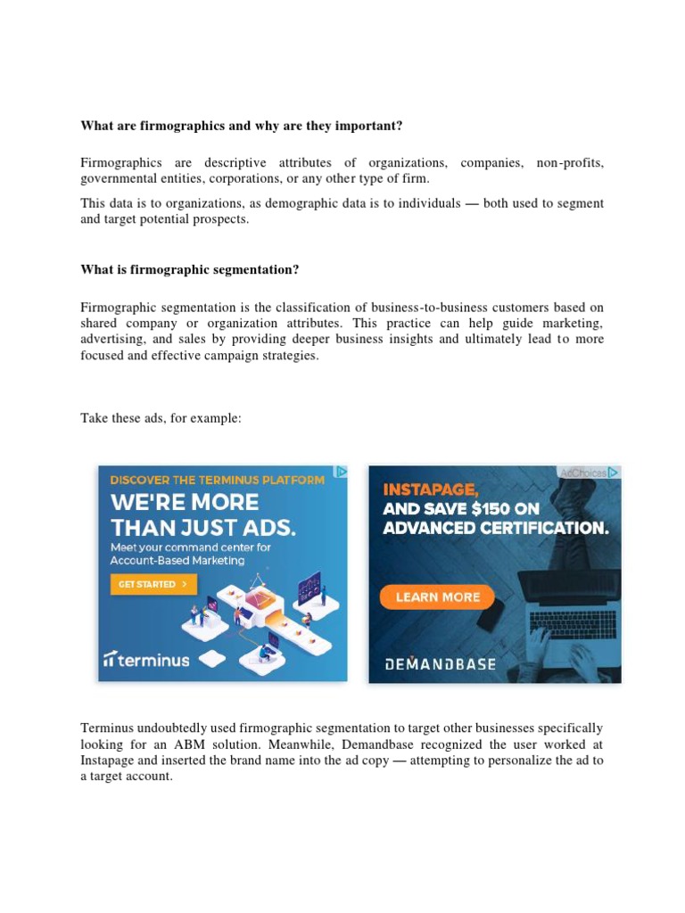 B2B Firmographic Segmentation Guide | PDF | Market Segmentation ...