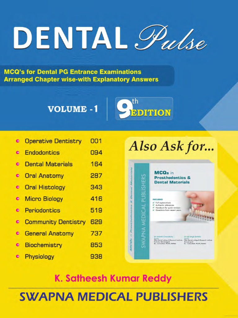 Dental Pulse, 9e, Vol 1 PDF | PDF | Human Tooth | Tooth Enamel