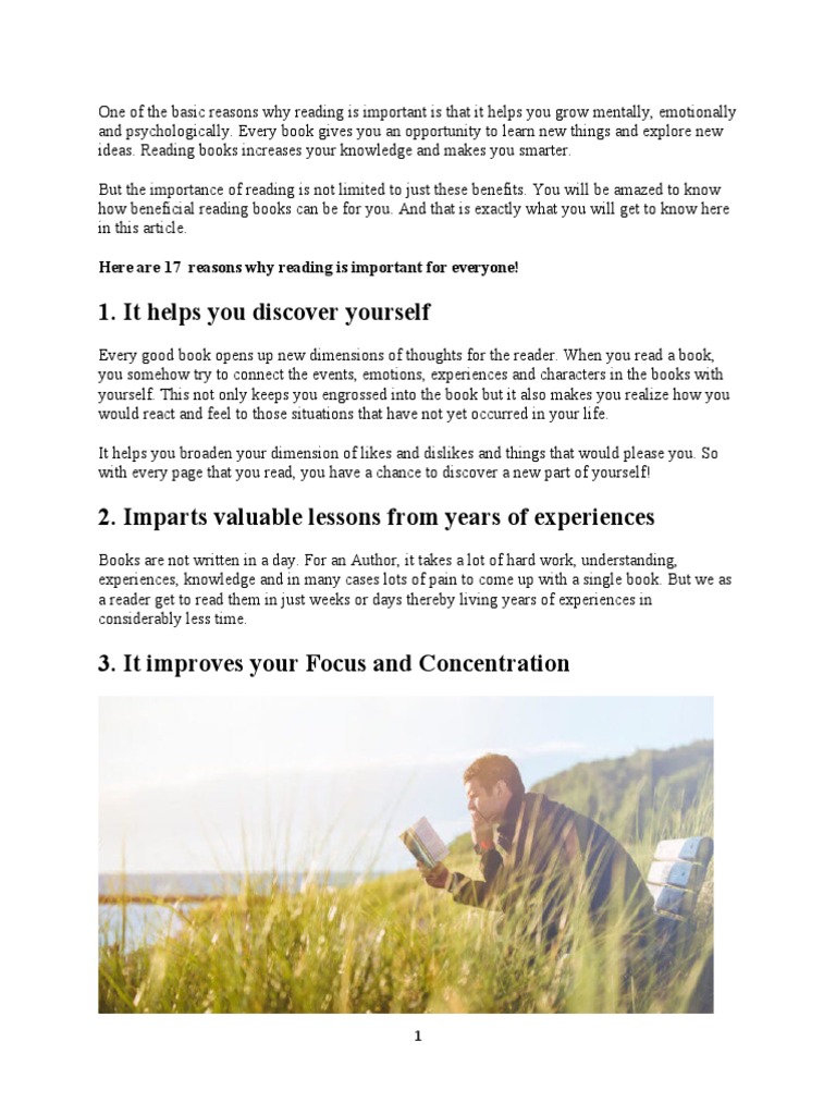 Why Reading Is Important | PDF | Empathy | Mind
