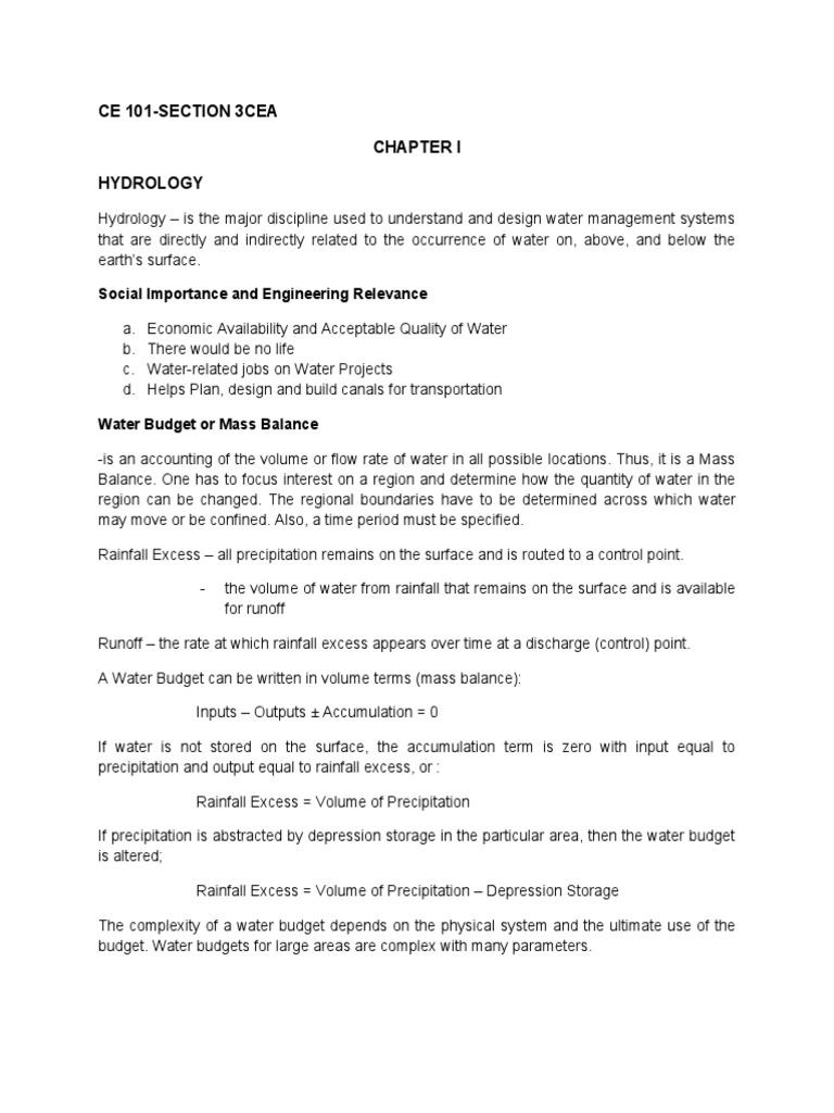 HYDROLOGY AND WATER QUALITY CONTROL First | PDF | Water Vapor ...